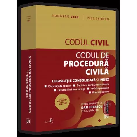 Codul civil si Codul de procedura civila: noiembrie 2022 (resigilat) de ...
